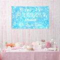 Birthday pool party Beach party Water ripples chic Banner | Zazzle