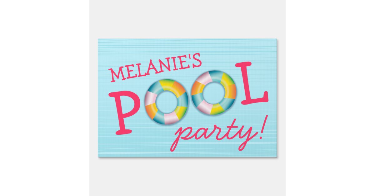Birthday Pool Party Float Yard Sign | Zazzle