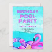 Birthday Pool Party Pink Invitation | Zazzle