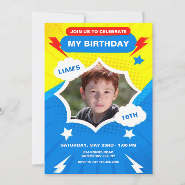 Birthday Power Photo Invitation | Zazzle