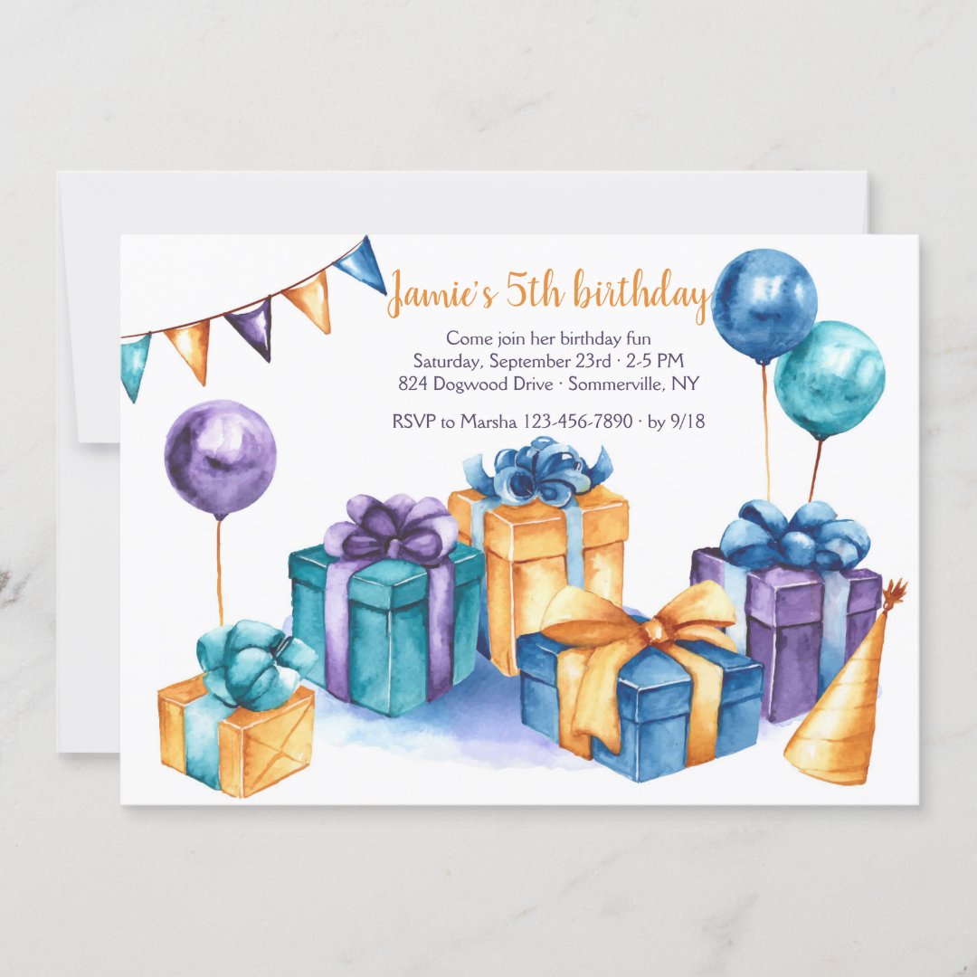 Birthday Presents Invitation | Zazzle