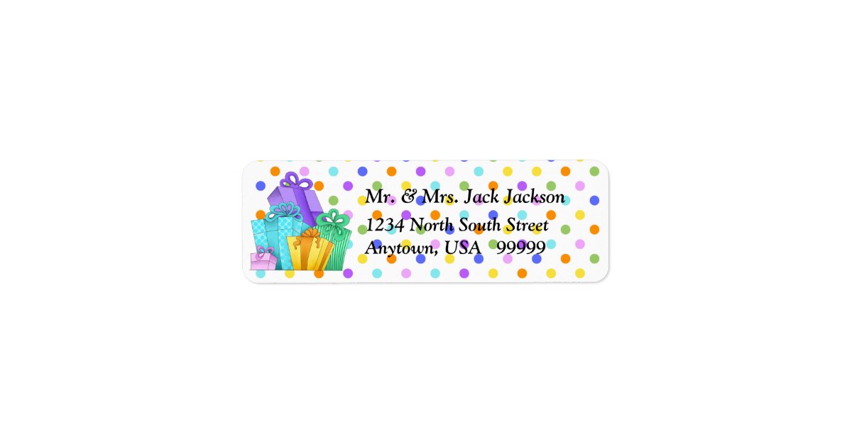 Birthday Presents Return Address Labels | Zazzle