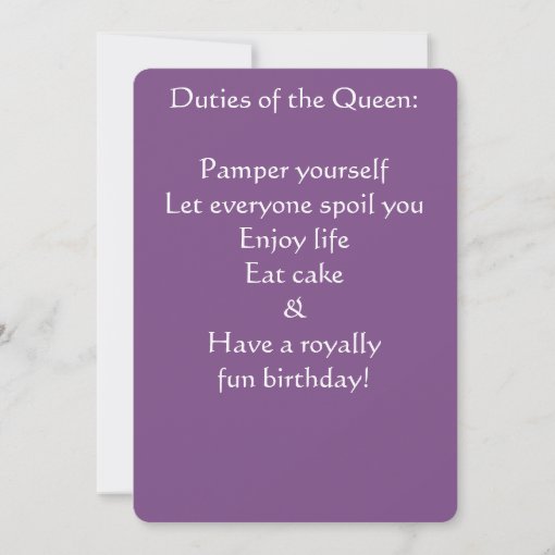 Birthday Queen for the Day Card | Zazzle