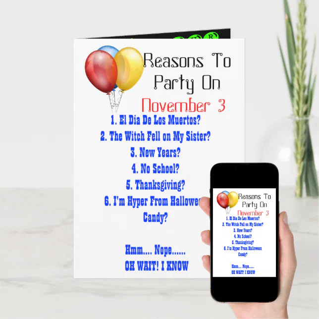 Birthday- Reasons to Party Invitation | Zazzle