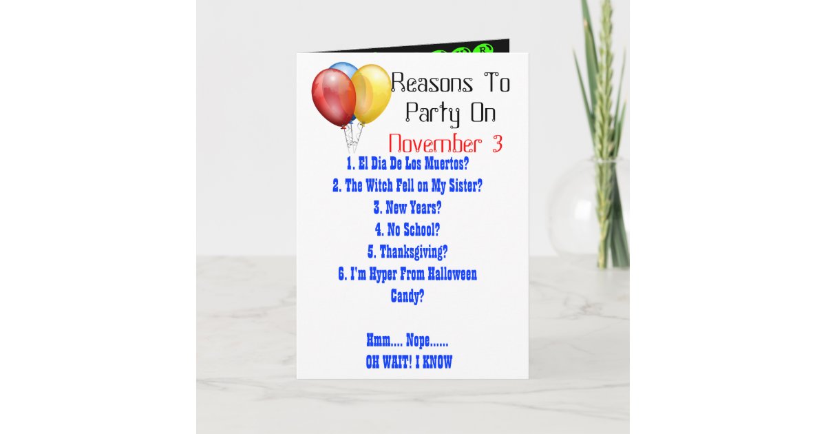 Birthday- Reasons to Party Invitation | Zazzle