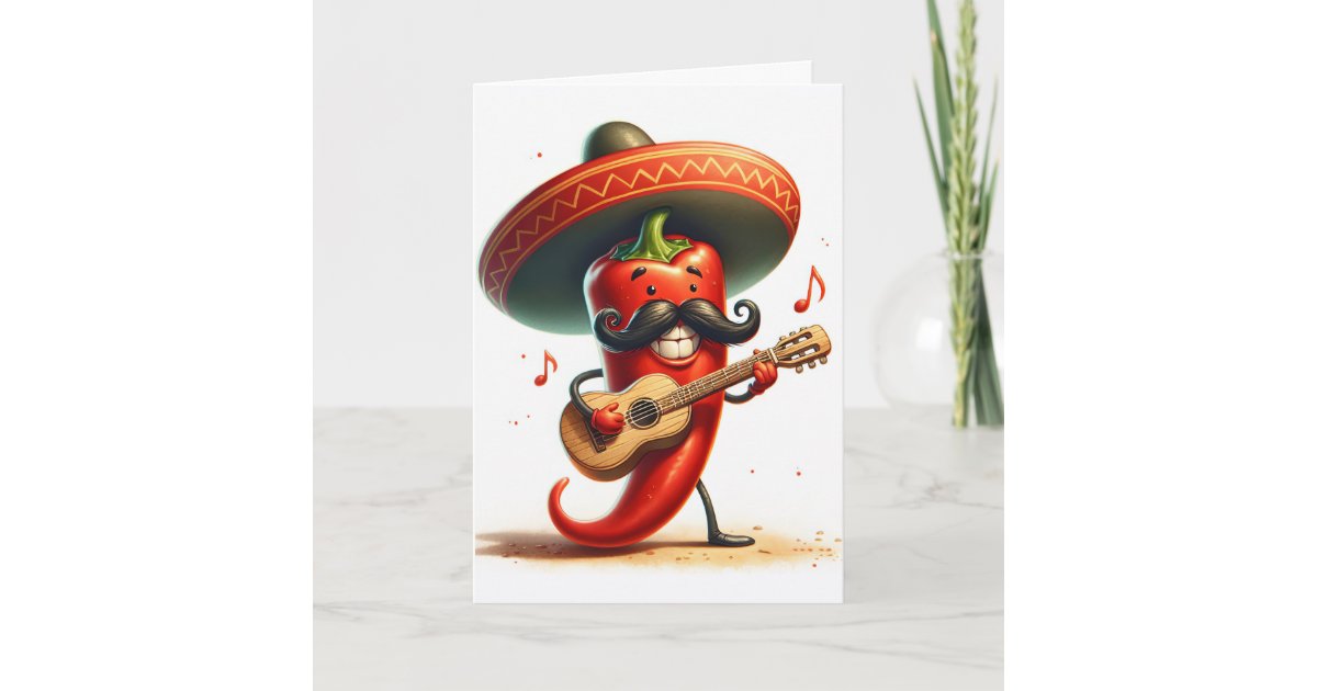 Birthday Red Chili Pepper Musician Card | Zazzle