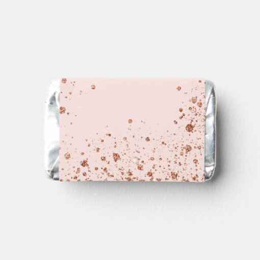Birthday rose gold blush balloons thank you hershey's miniatures | Zazzle