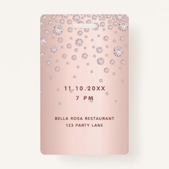 Birthday rose gold pink monogram vip luxury badge | Zazzle