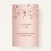 Birthday rose gold pink stars vip luxury badge | Zazzle