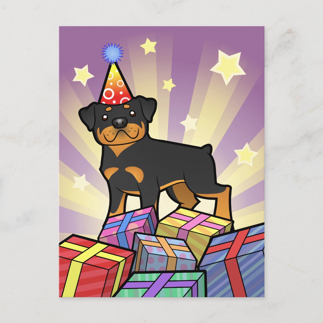 Birthday Rottweiler Postcard | Zazzle