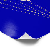 Birthday royal blue gold balloons party poster | Zazzle