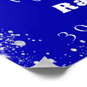 Birthday royal blue silver glitter photo welcome poster | Zazzle