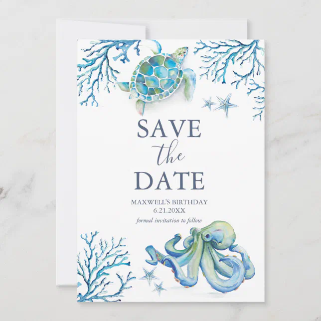 Birthday Save The Date Cards Under the Sea | Zazzle