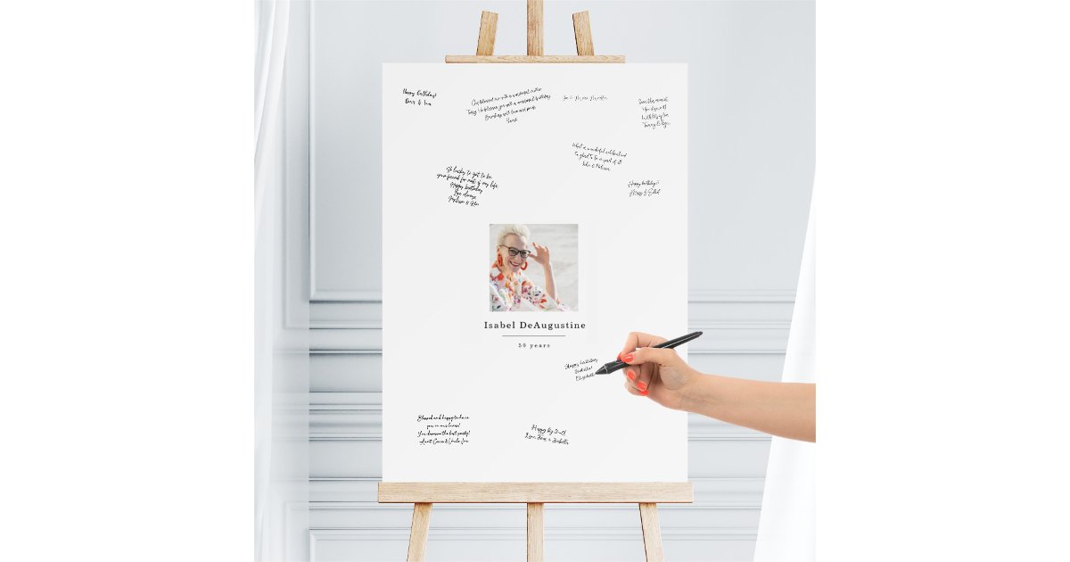 Birthday Signing Guest Book Alternative Foam Board | Zazzle