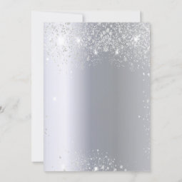 Birthday silver glitter dust metal invitation | Zazzle