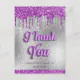 Birthday silver glitter purple modern thank you postcard | Zazzle