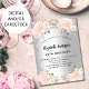 Birthday silver pink flowers glitter invitation | Zazzle