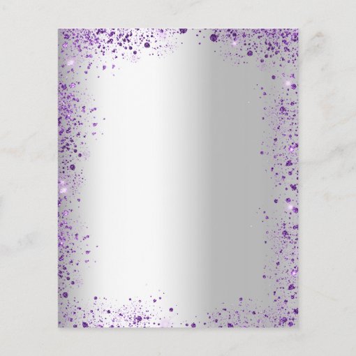 Birthday silver violet purple budget invitation | Zazzle