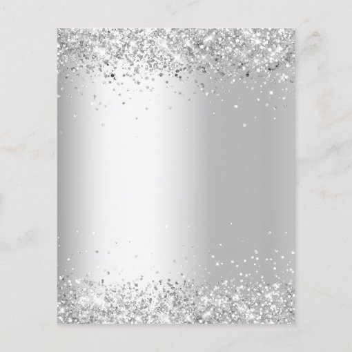 Birthday silver white floral budget invitation flyer | Zazzle