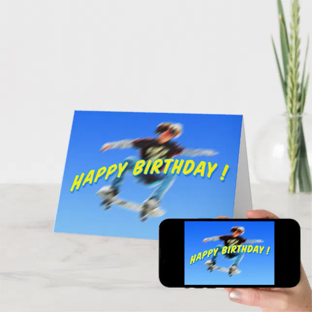Birthday Skateboarding Card 3 | Zazzle