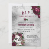 Birthday Skull and Roses RIP Decade Invitation | Zazzle