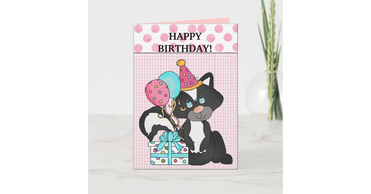 Birthday Skunk Card | Zazzle