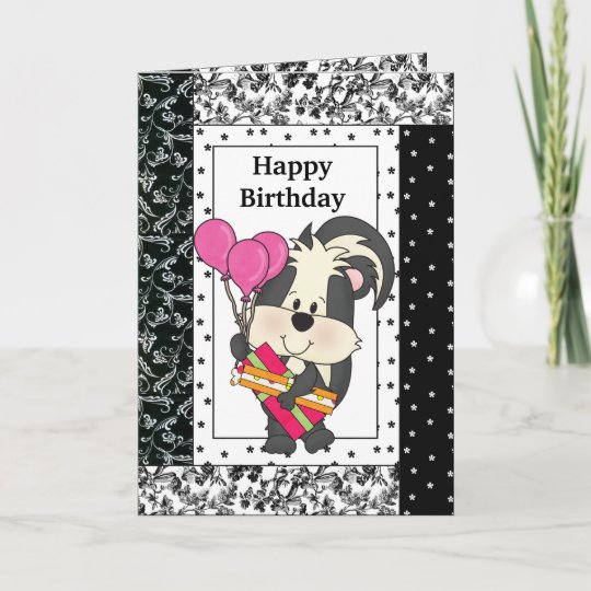 Birthday Skunk greeting card | Zazzle.com