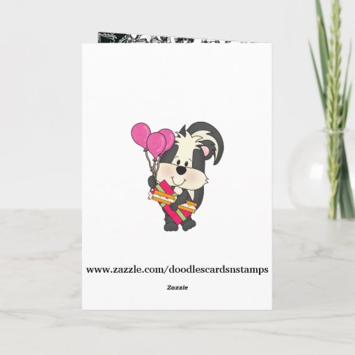 Birthday Skunk greeting card | Zazzle