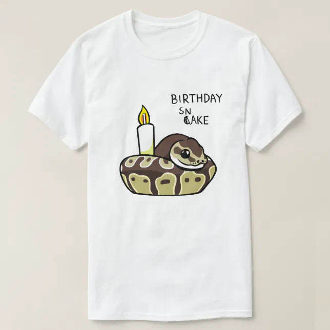 Birthday Snake Cute Ball Python Drawing T-shirt | Zazzle