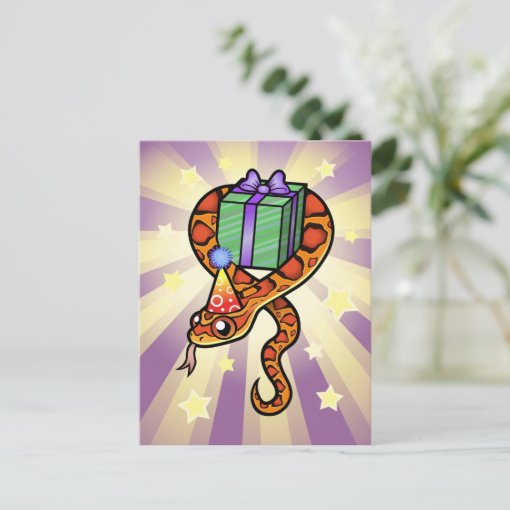 Birthday Snake Postcard | Zazzle