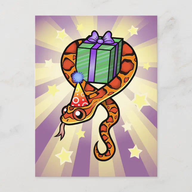 Birthday Snake Postcard | Zazzle