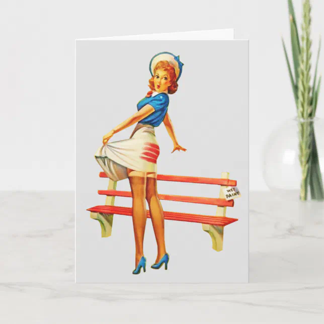 BIRTHDAY SPANKING CARD FOR HER, PINUP GIRL | Zazzle