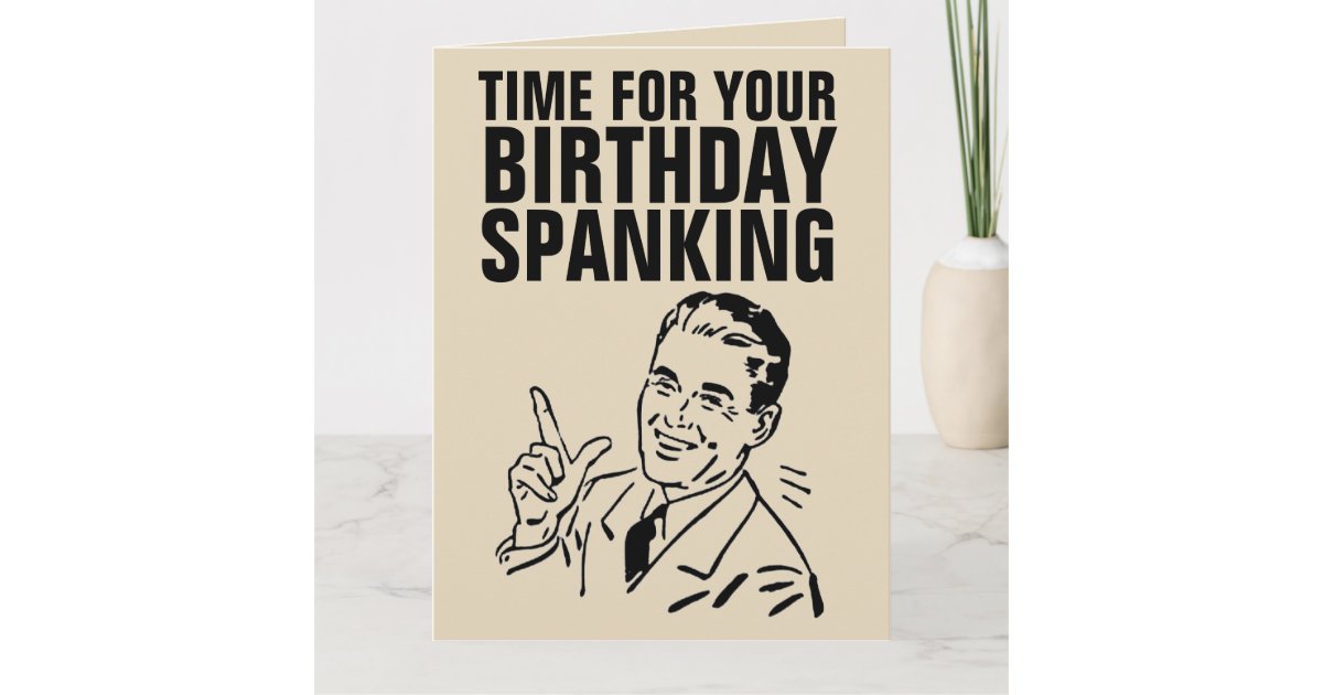 Birthday Spanking Greeting Cards Retro Card Zazzle