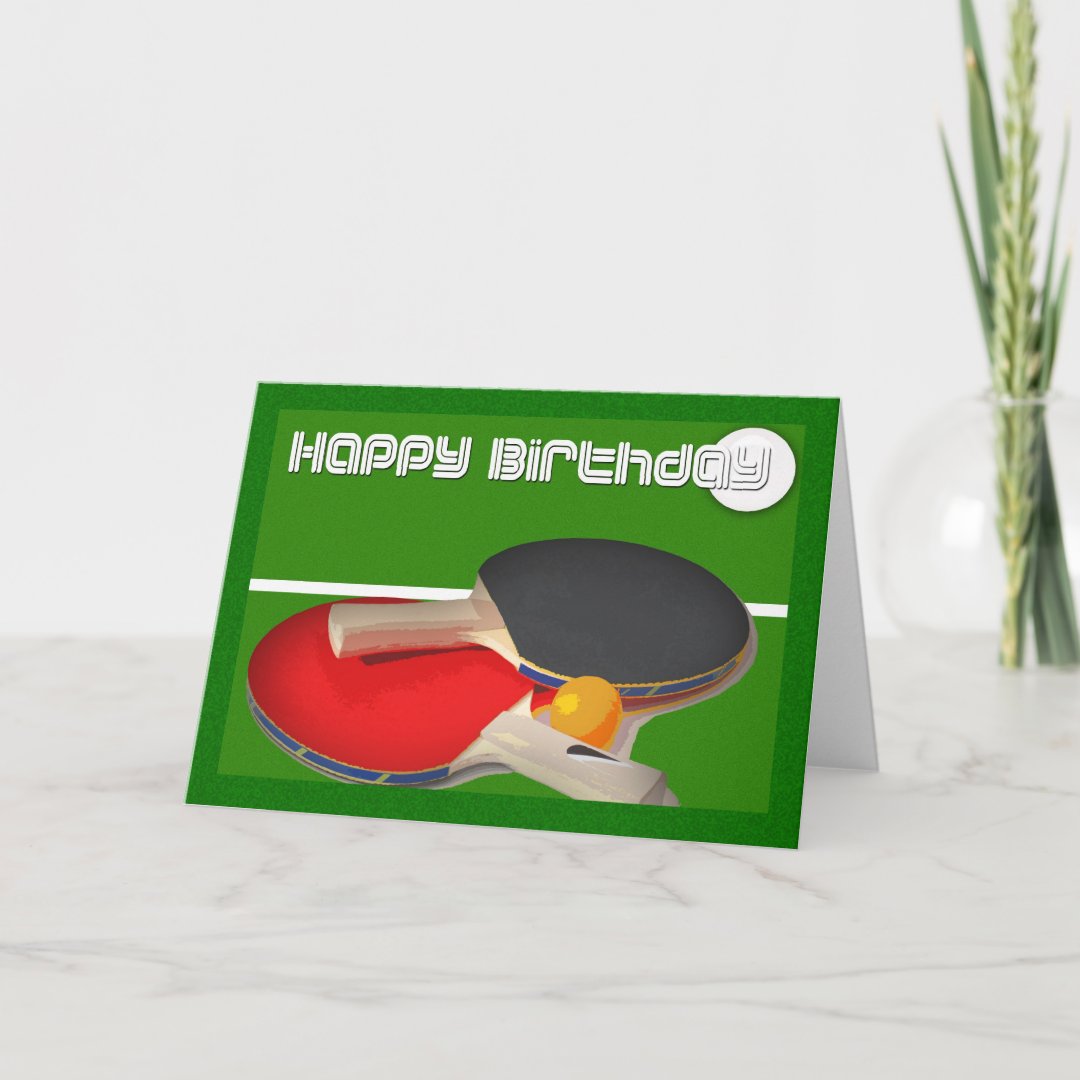 Birthday sport Ping Pong Table Tennis Card | Zazzle