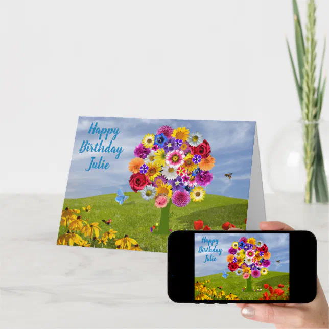 Birthday Spring Summer Flowers Cute Card | Zazzle
