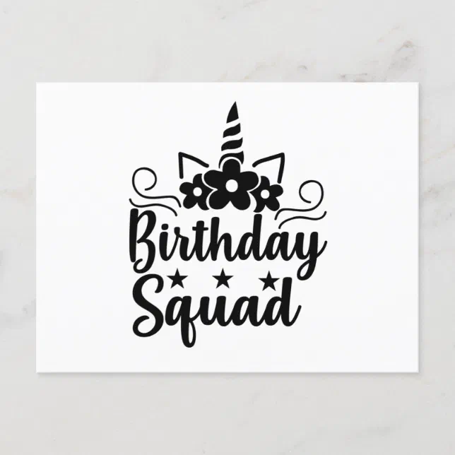 Birthday squad postcard | Zazzle