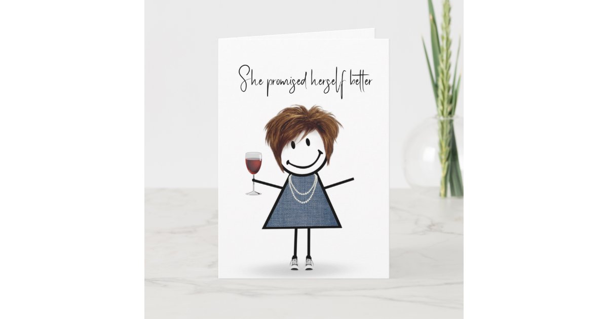 Birthday Stick Figure Girl Card | Zazzle