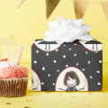 Birthday Stick Figure Girl In Sneakers Wrapping Paper | Zazzle