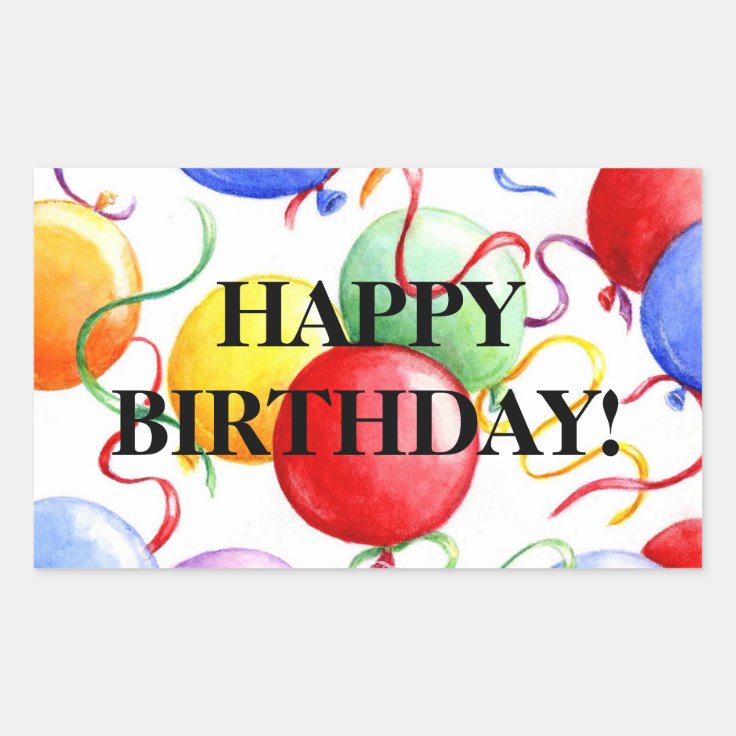 Birthday Stickers Happy Birthday Balloons | Zazzle