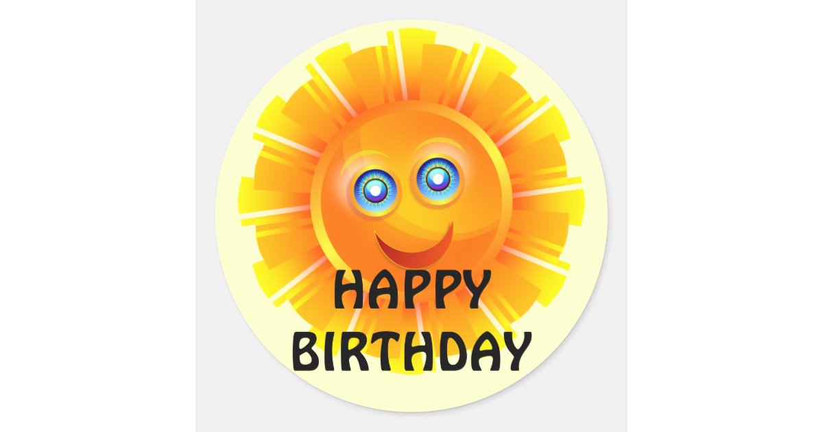 BIRTHDAY: Sunshine birthday sticker | Zazzle