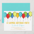 Birthday Surprise Party Balloons QR Code Facebook Invitation | Zazzle