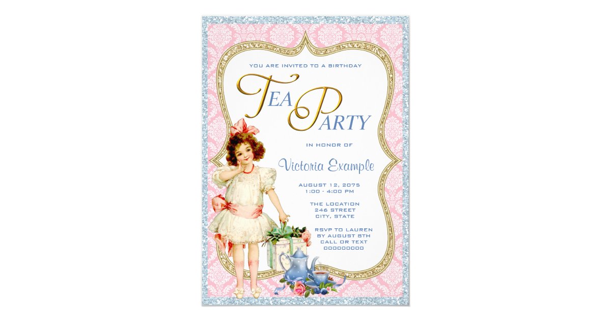 Birthday Tea Party Invitation | Zazzle.com