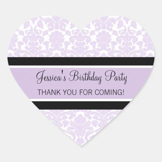 Birthday Thank You Custom Name Favor Tags Lilac | Zazzle