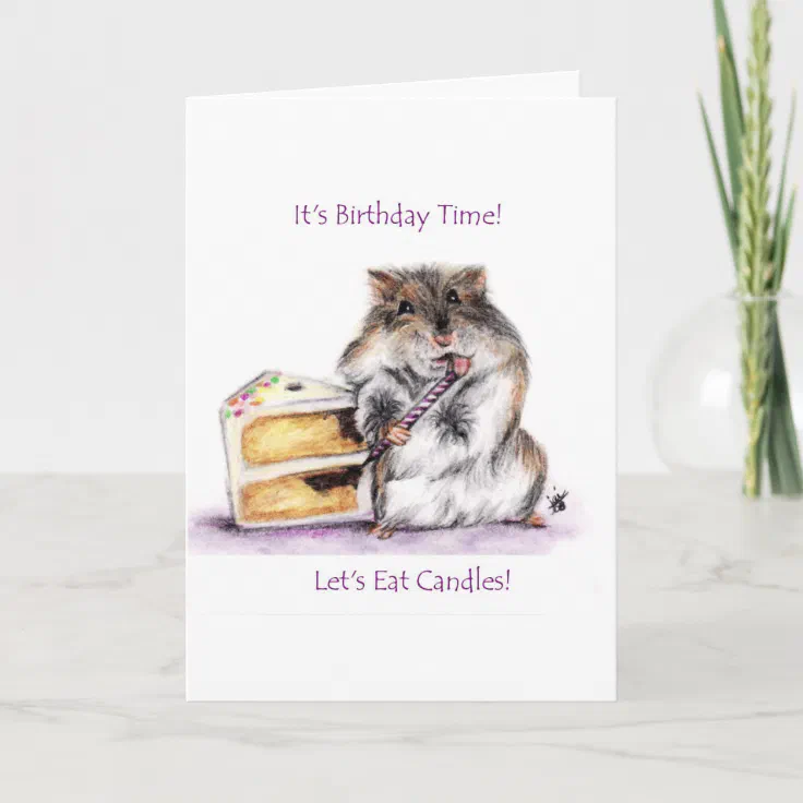 Birthday Time (Hamster) Cards | Zazzle