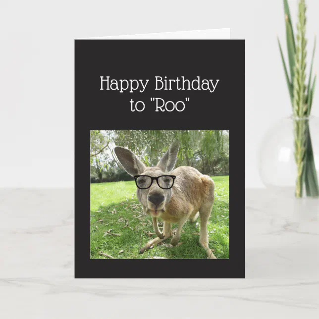 Birthday to Roo Fun Kangaroo Australia Animal art Card | Zazzle