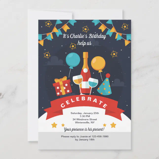 Birthday Toast Invitation | Zazzle