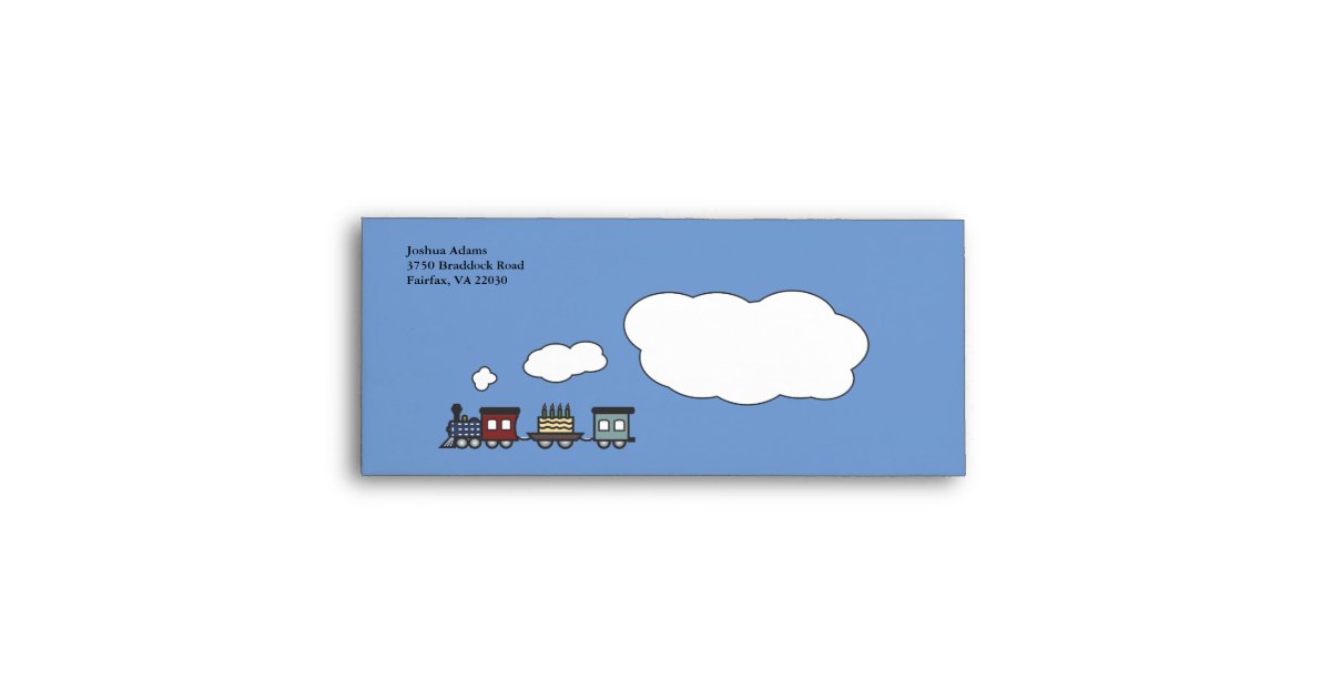 Birthday Train Envelope - Blue | Zazzle