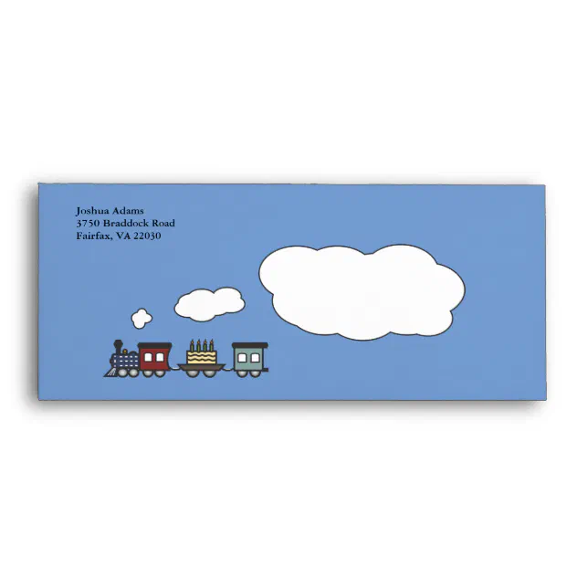 Birthday Train Envelope - Blue | Zazzle