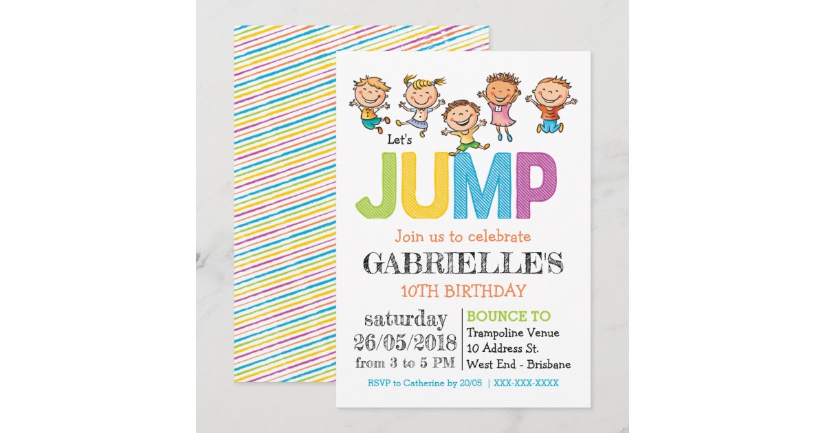 Birthday Trampoline Party Invitation | Zazzle