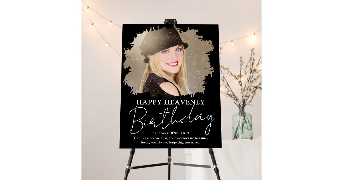 Birthday Tribute Photo Memorial Sign | Zazzle